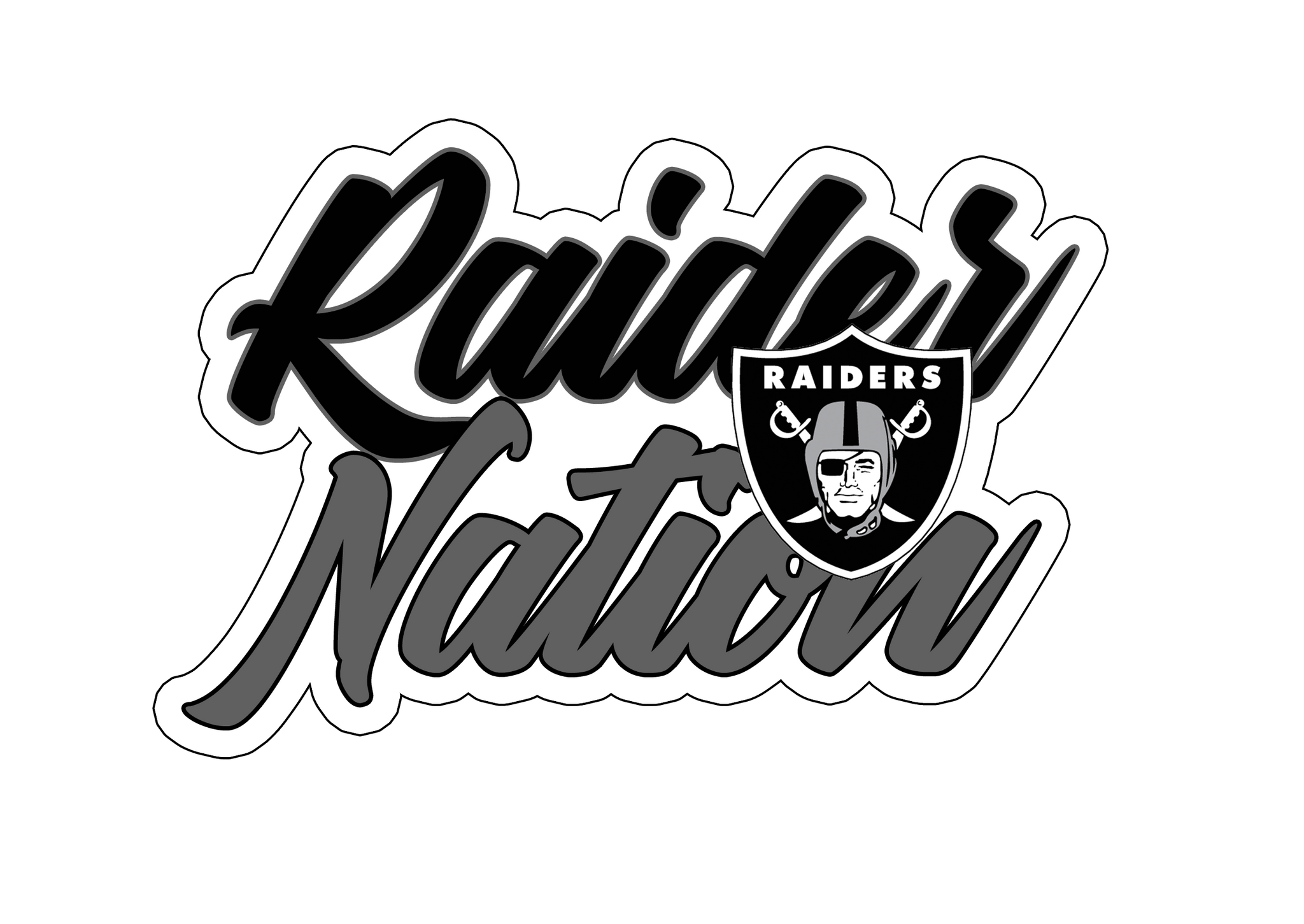 Raiders- Raider Nation Sticker – Desert Decals LLC.