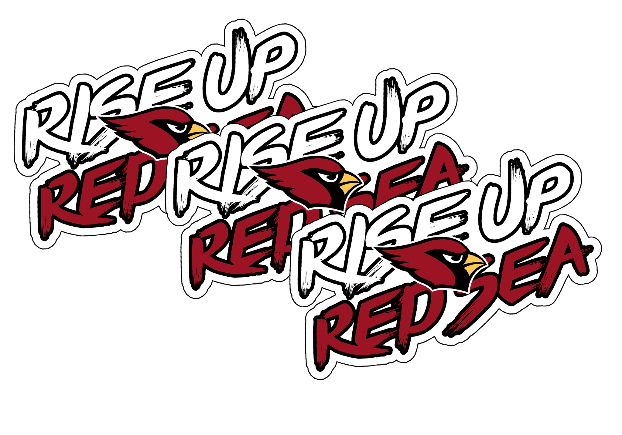 AZ Cardinals Rise Up Red Sea Stickers (3 Pack) – Desert Decals LLC.